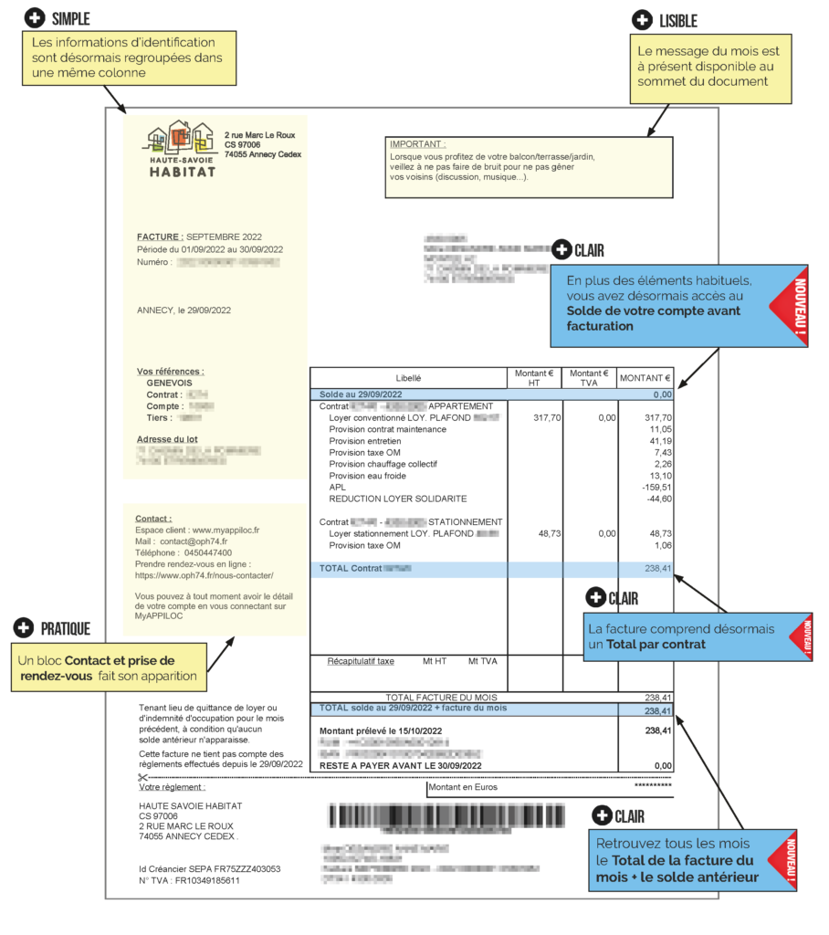 NOUVELLE FACTURE DE LOYER - Haute-Savoie Habitat